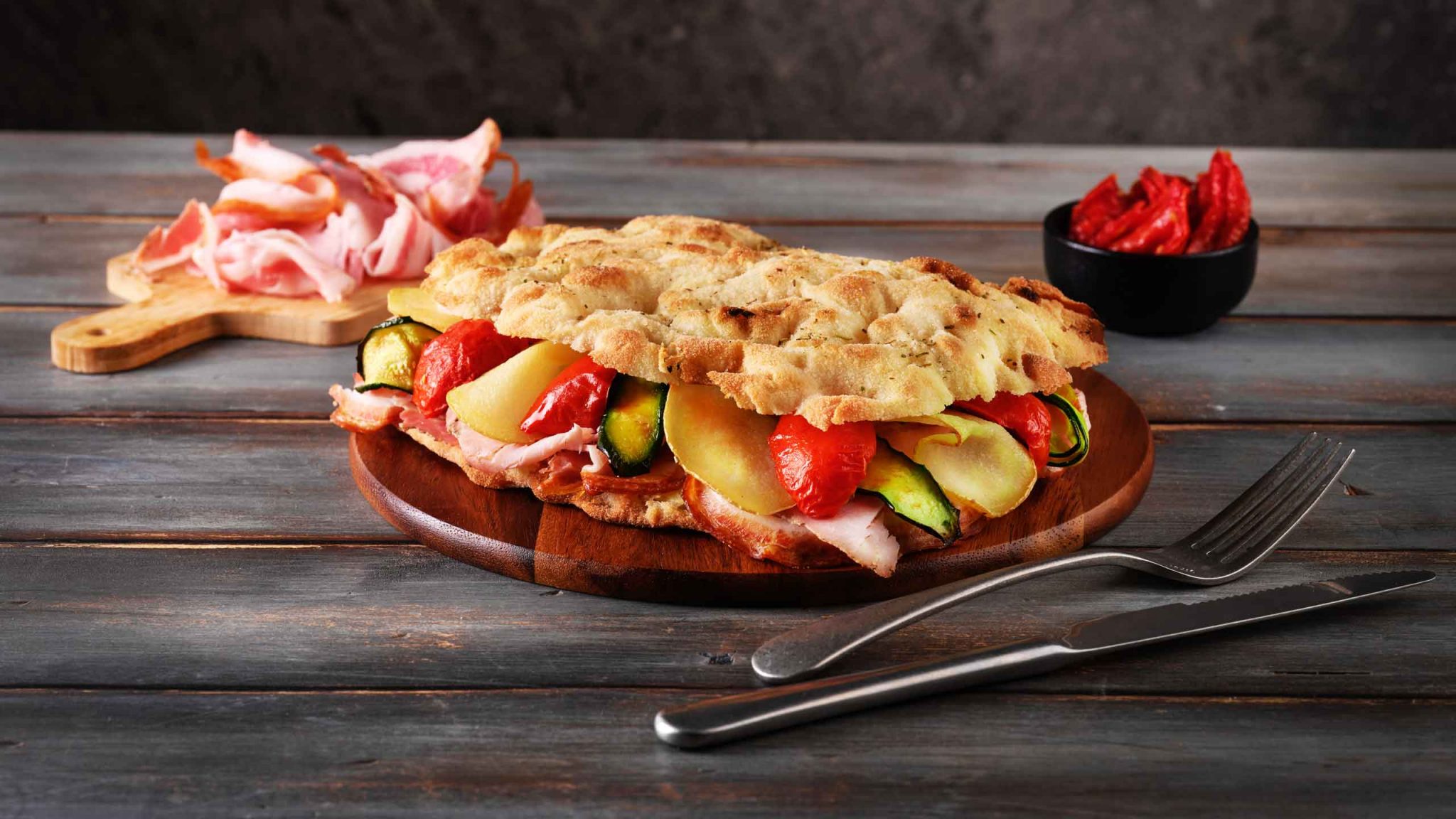 Pinsa with roasted pork | Pinsami Professional